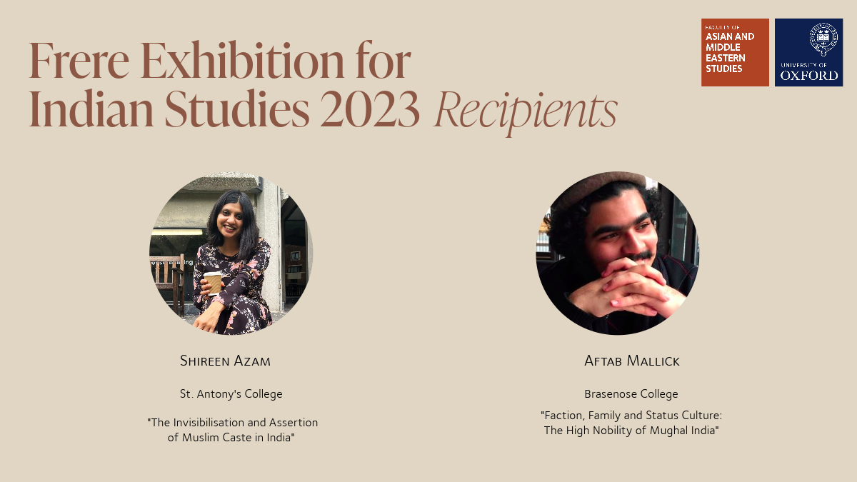 Frere Exhibition for Indian Studies 2023 Recipients: Shireen Azam and ...